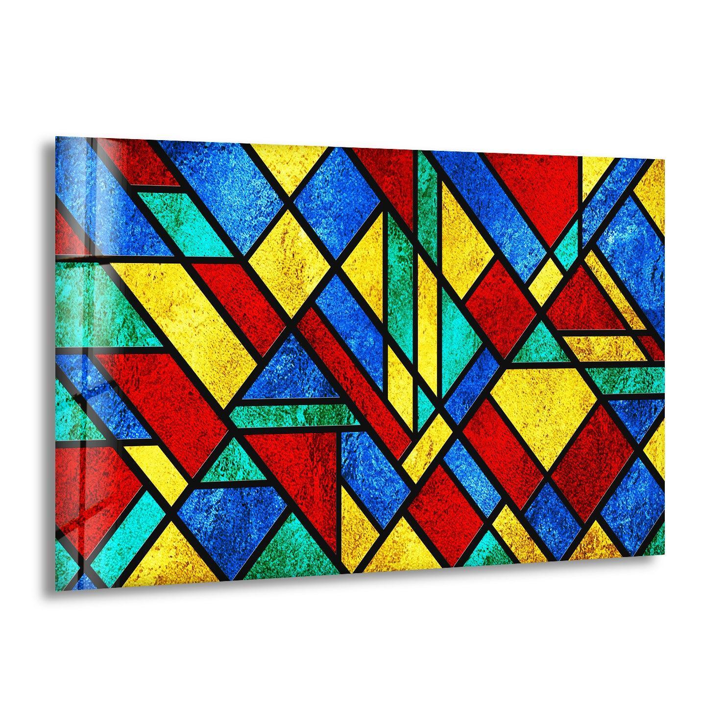 Stained Geometric Art Glass Wall Art-Glass Prints – MyPhotoStation