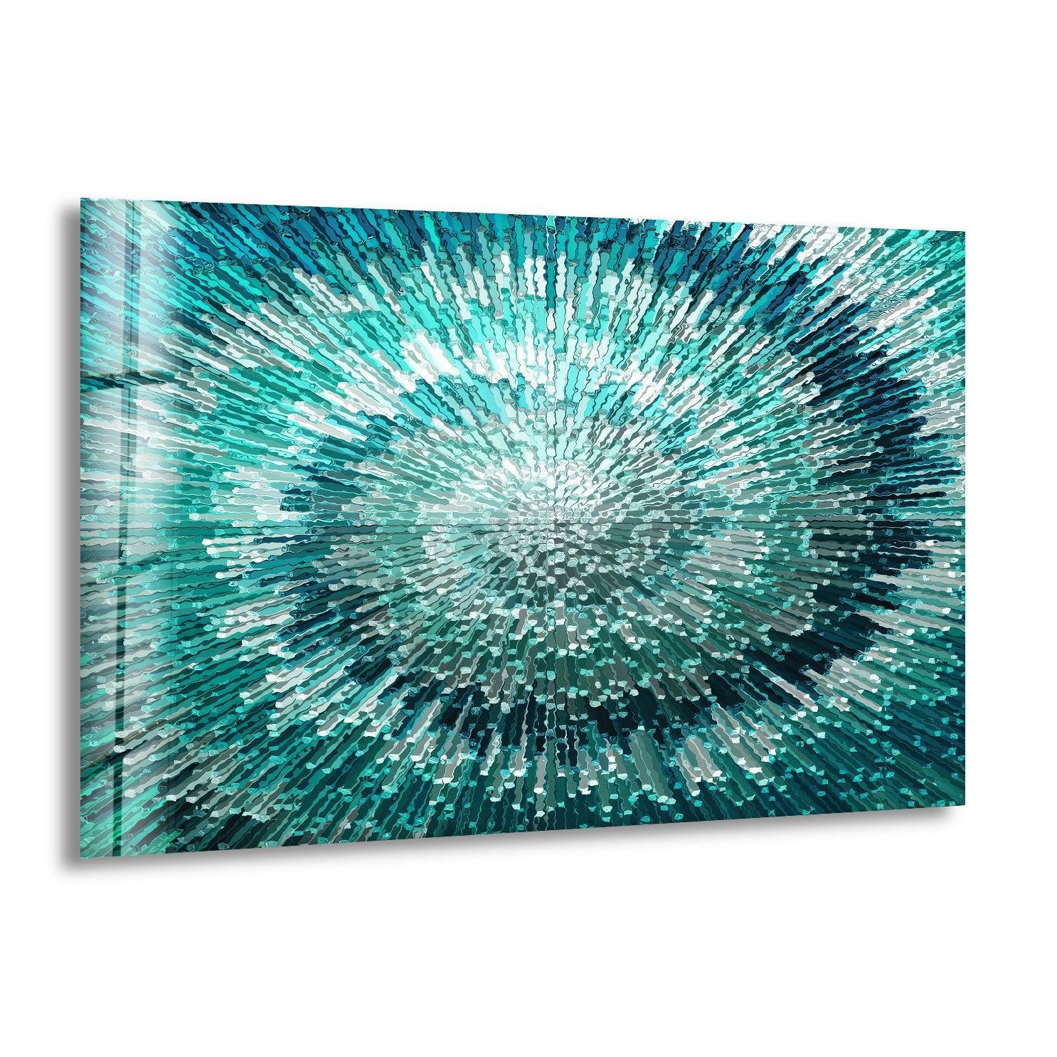 Emerald Green Glass Wall Art – Modern Abstract Décor