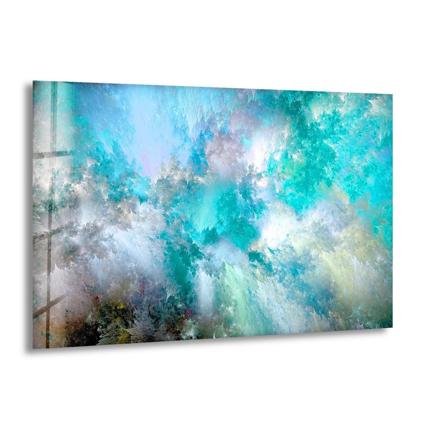 Turquoise Blue Ink – Abstract Glass Wall Art – MyPhotoStation