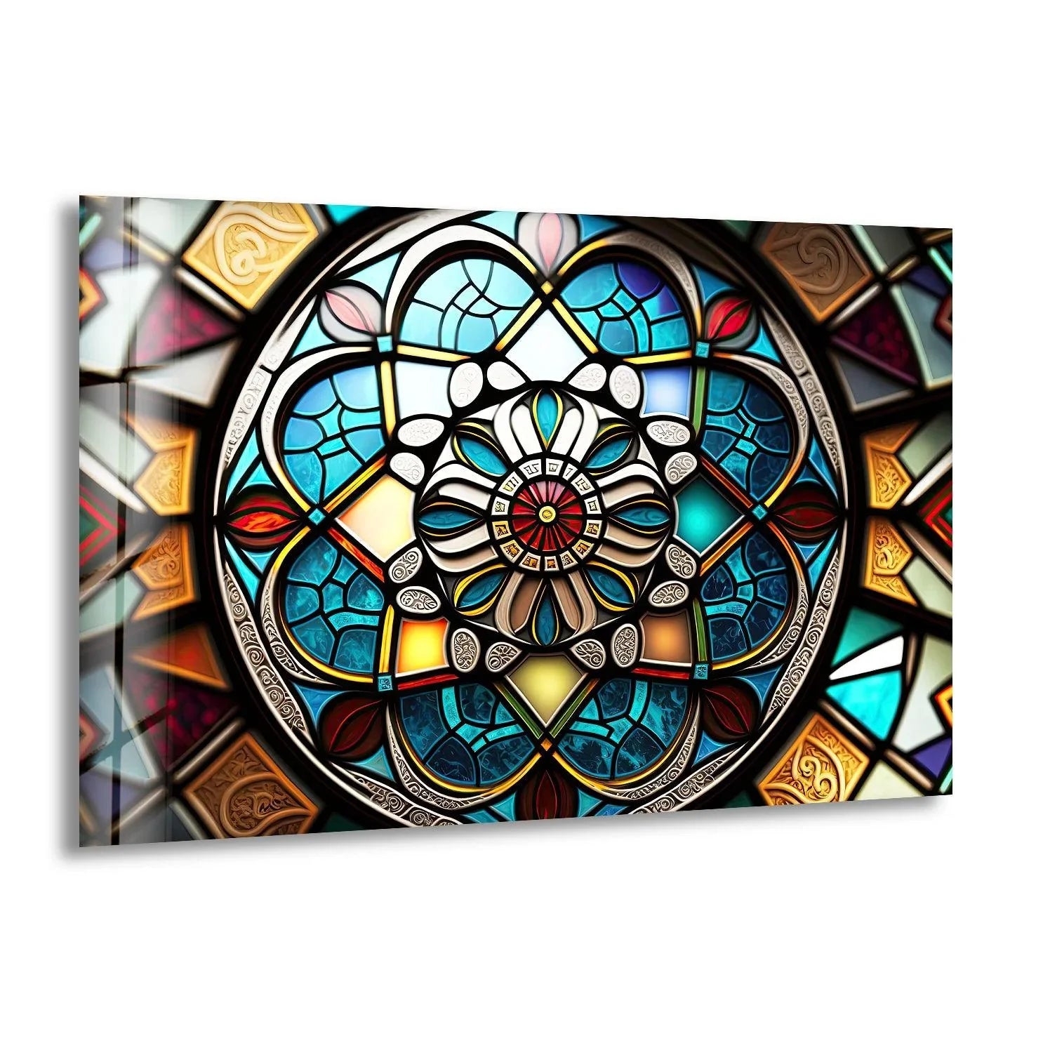 Stained Circles Glass Wall Art – Elegant Geometric Design – MyPhotoStation