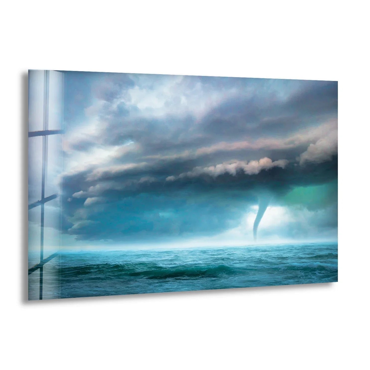 Tornado In Ocean Glass Wall Art-Glass Wall Art Decor – MyPhotoStation