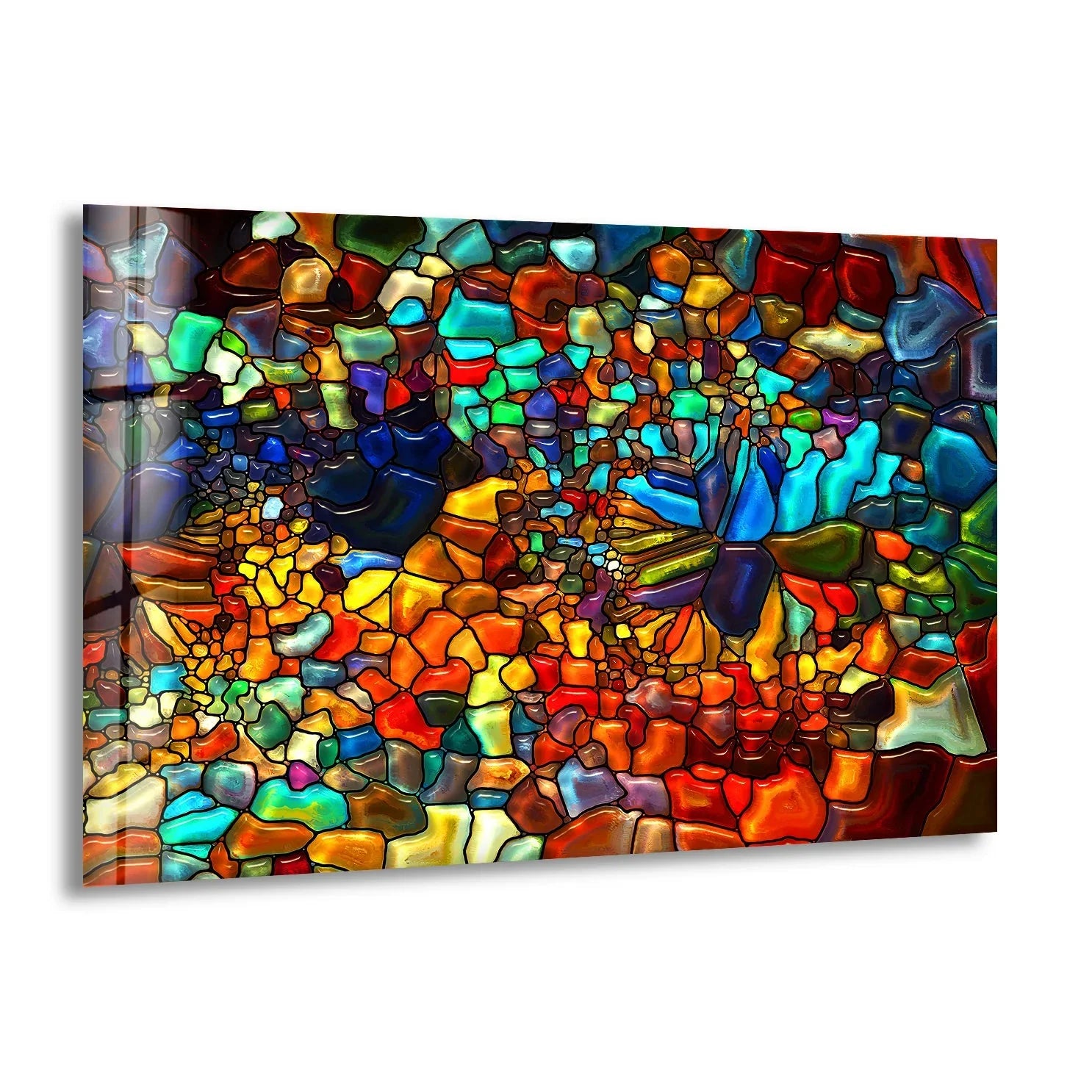 MyPhotoStation: Colorful Mosaic Fragments Stained Glass Prints