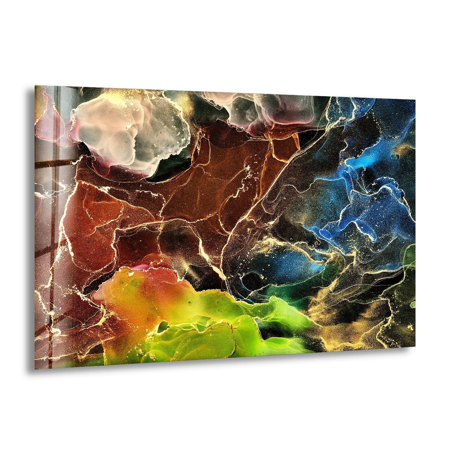 Brown Green Abstract Glass Wall Art | Print On Glass – MyPhotoStation