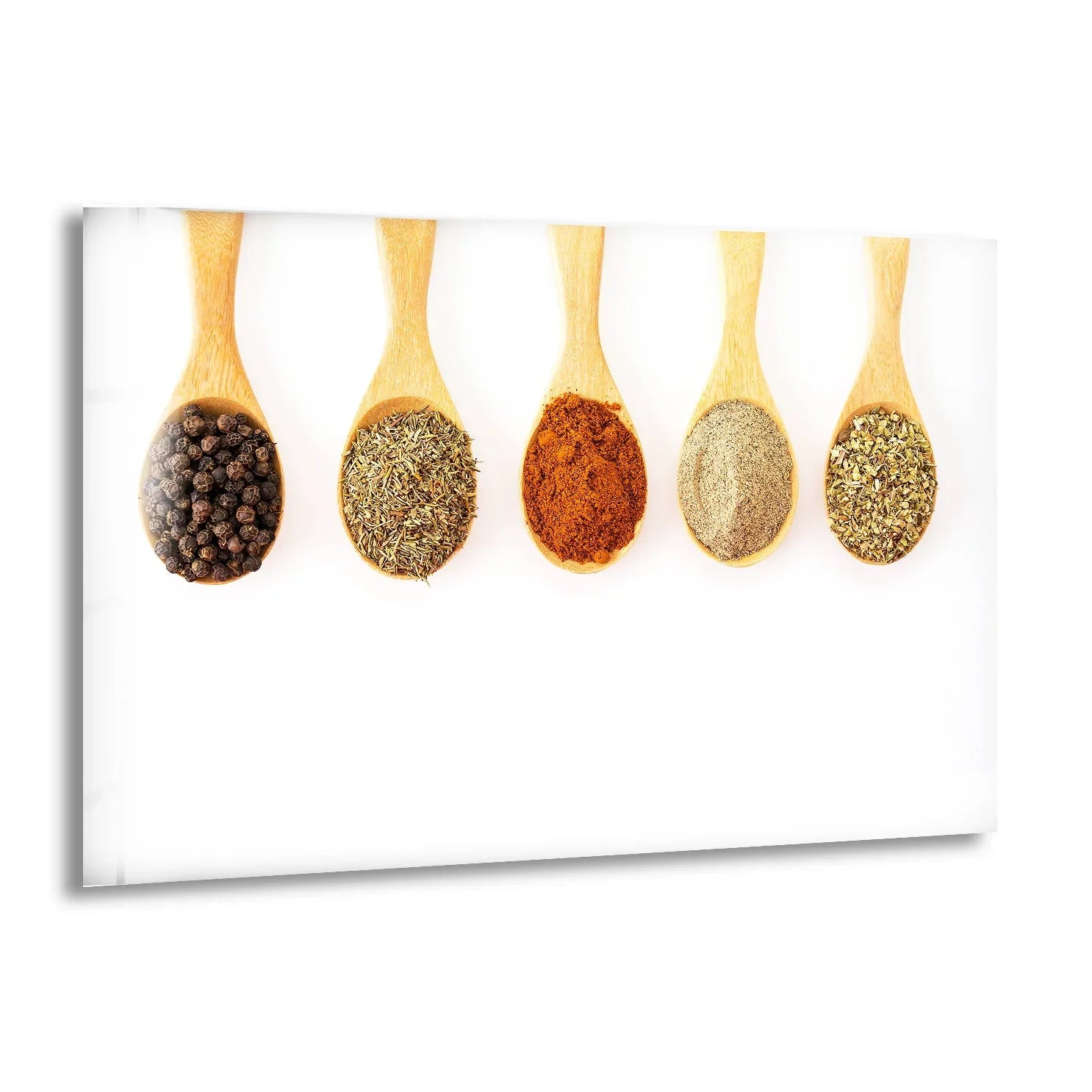 Wood Spoons Kitchen Wall Art – Minimalist Glass Wall Art – MyPhotoStation