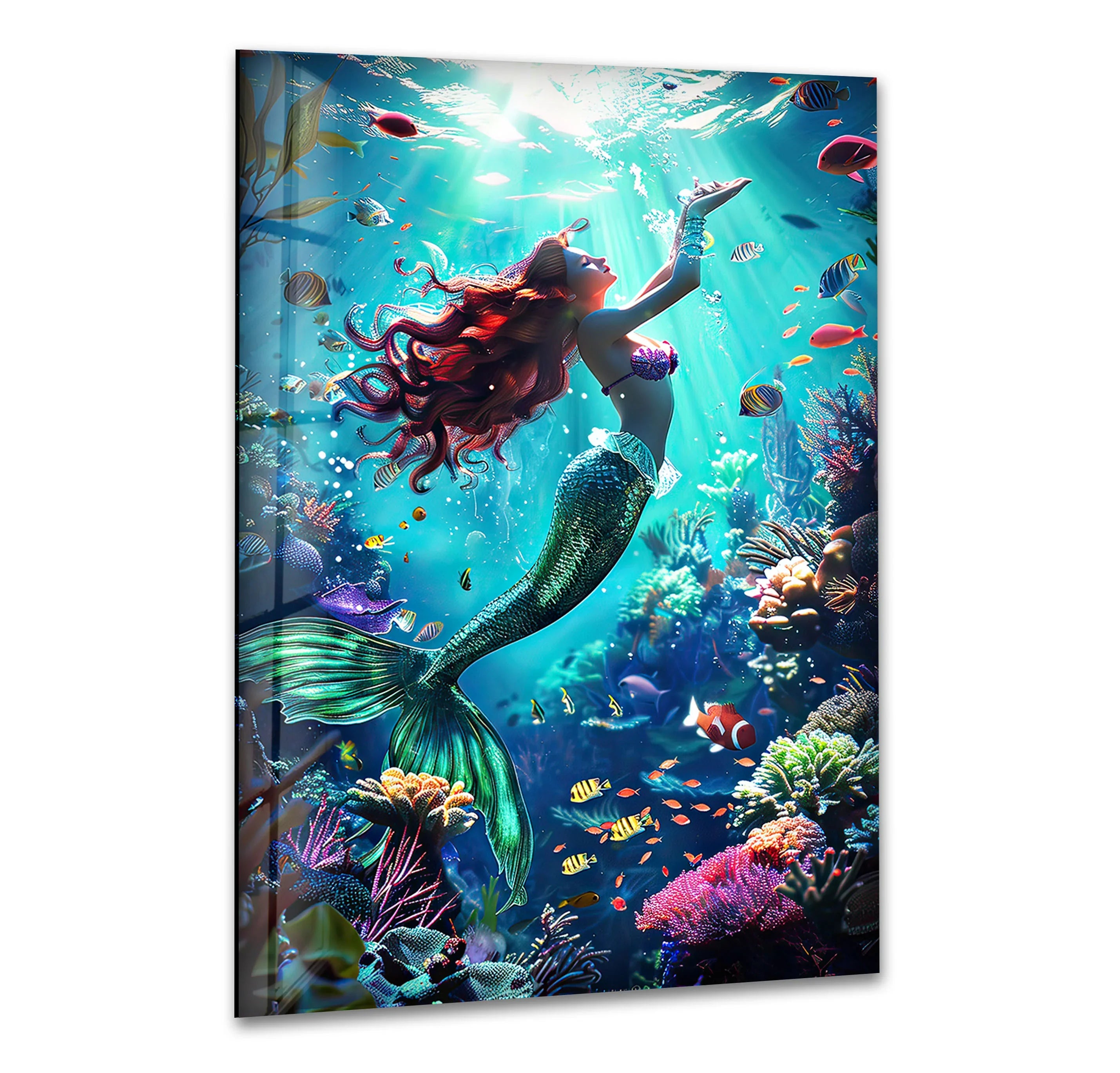 Mermaid Tropical Glass Wall Art-Print Photos On Glass – MyPhotoStation