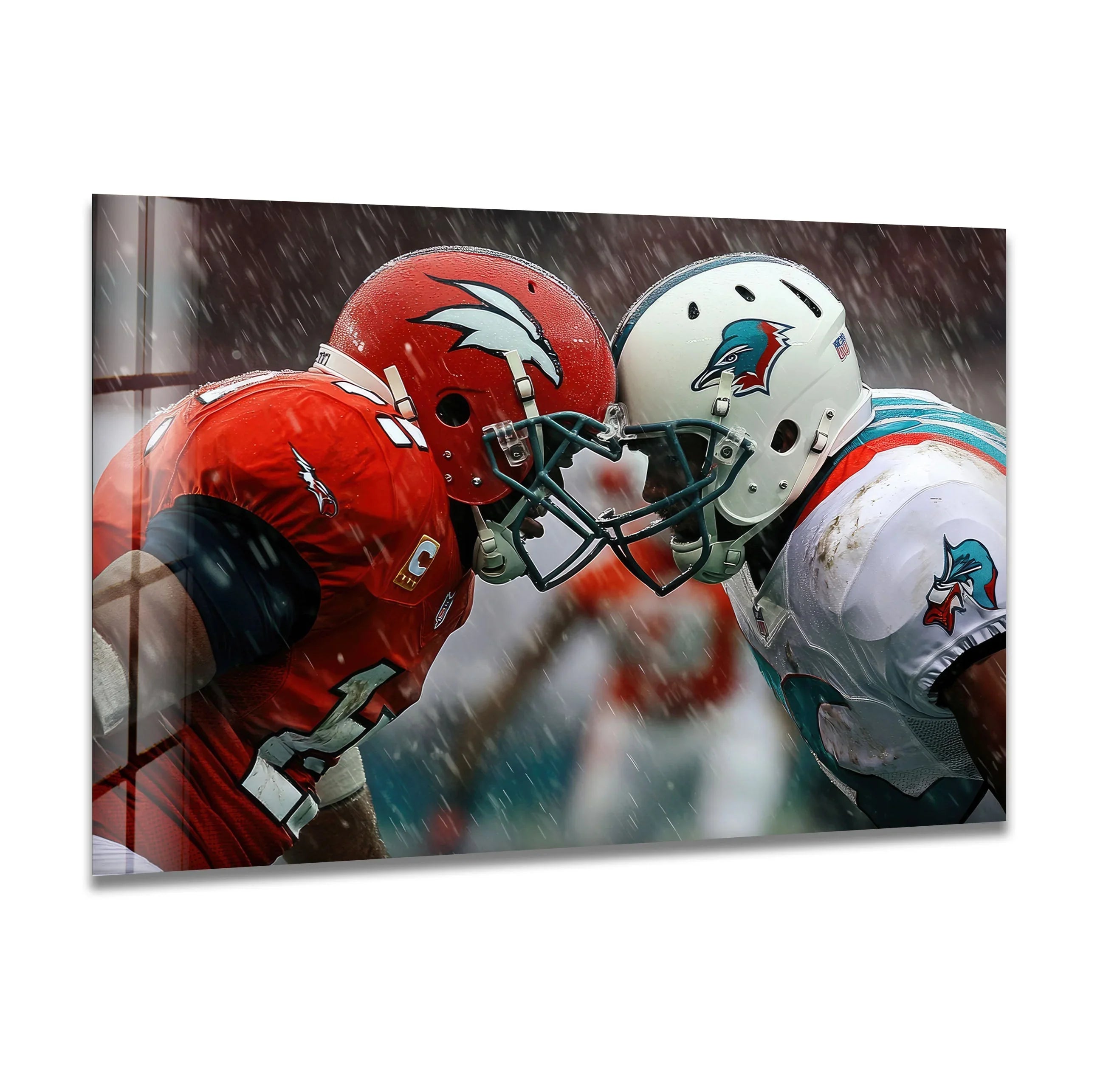 NFL Rainy Day Clash Glass Wall Art – Epic Showdown – MyPhotoStation