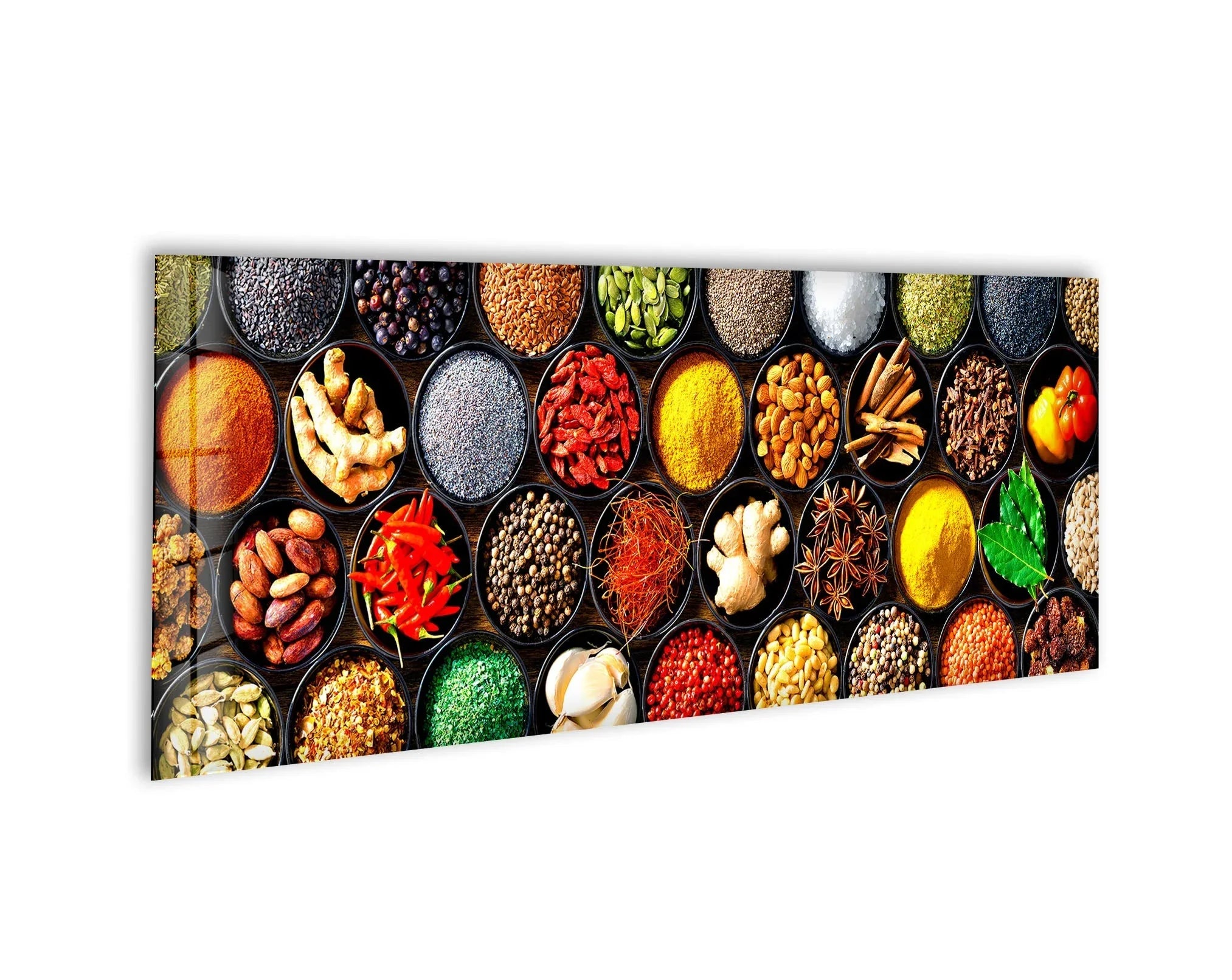 Various Spices Kitchen Wall Art – Flavorful Glass Decor – MyPhotoStation