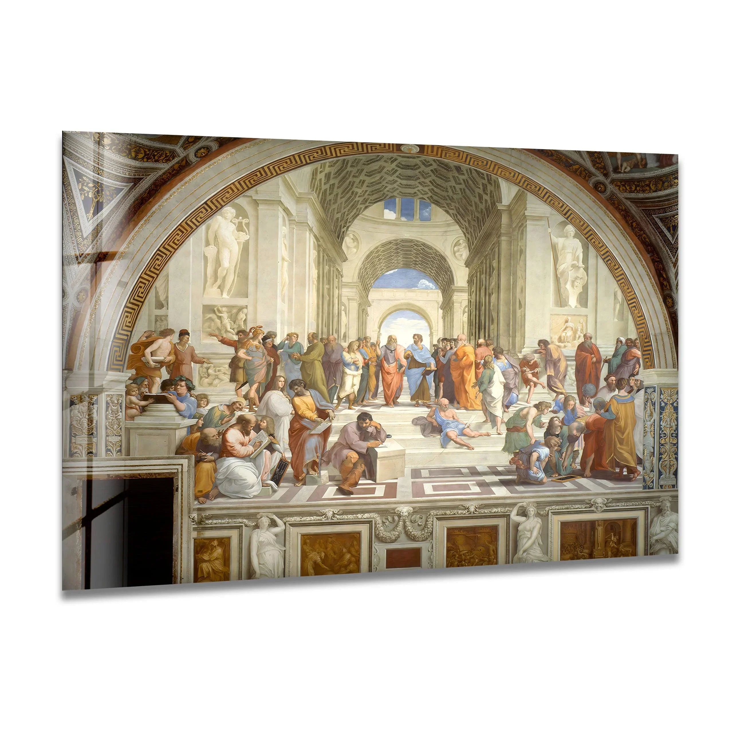The School of Athens Raffaello Sanzio Glass Wall Art-Glass Prints ...