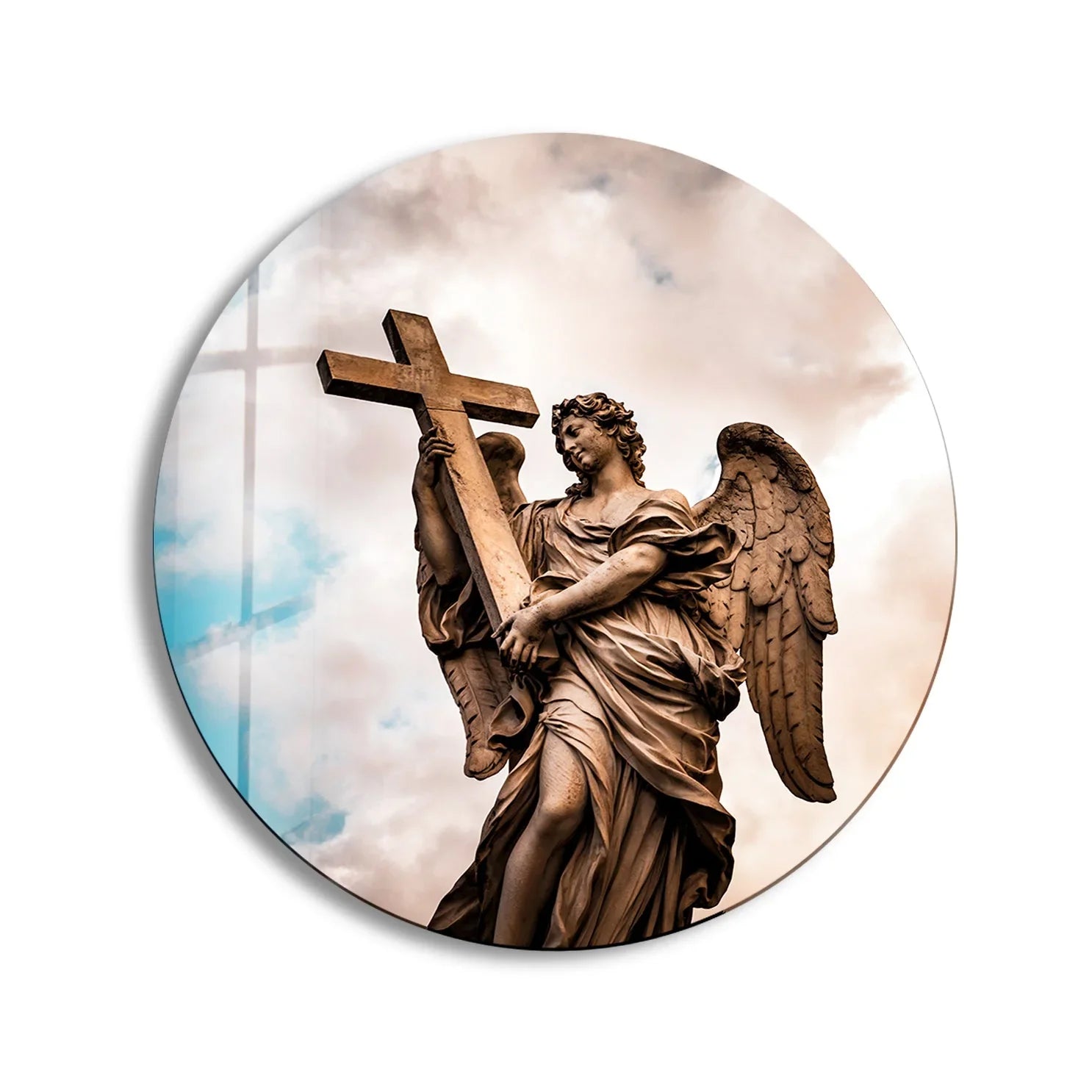 Christian Round Glass Wall Art-Glass Prints