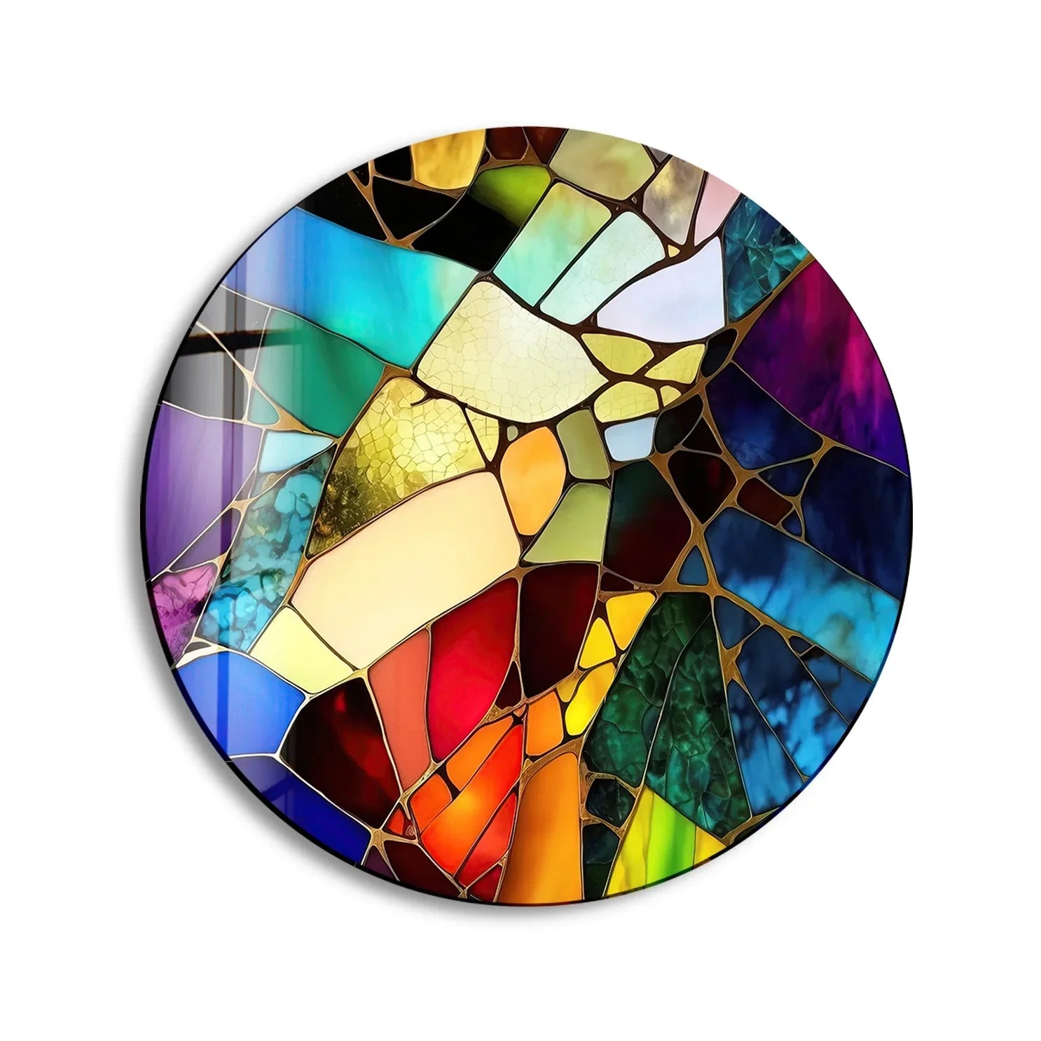 Vivid Stained Round Glass Wall Art-Glass Wall Photos – MyPhotoStation
