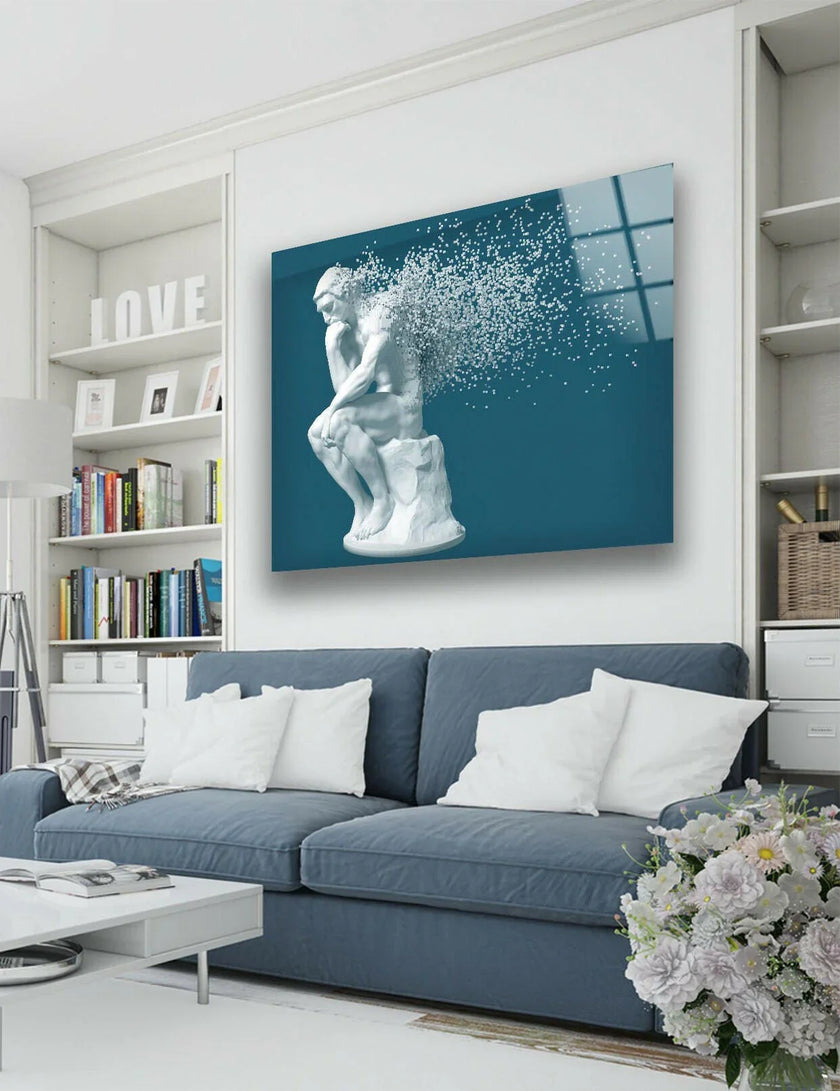 MyPhotoStation: Thinking Man Sculpture Glass Art & Cool Wall Decor