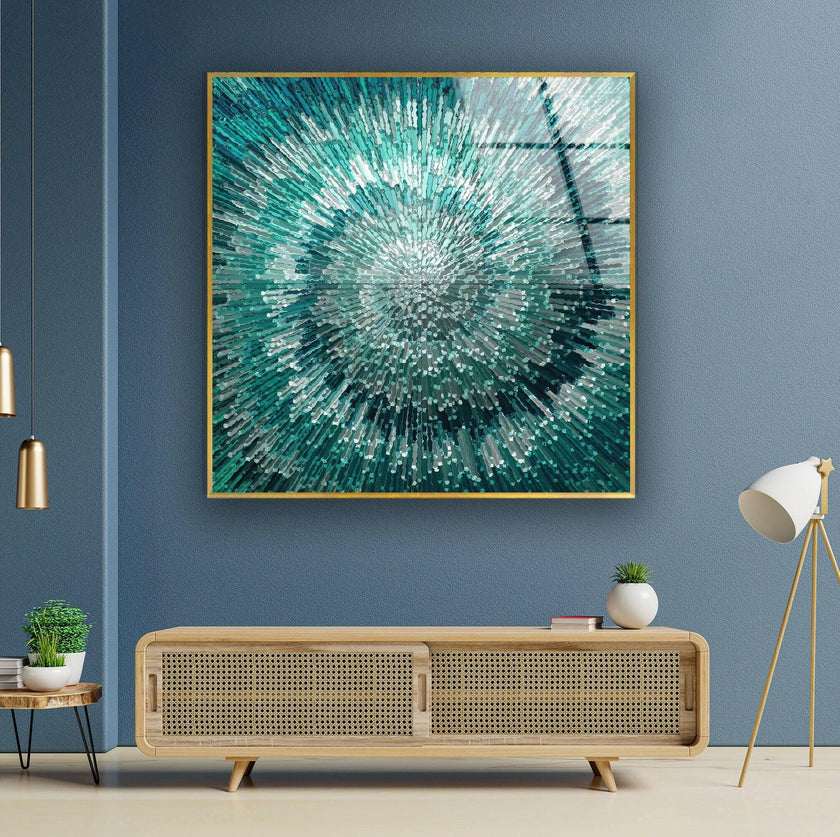MyPhotoStation: Emerald Green Abstract Glass Printing Wall Art