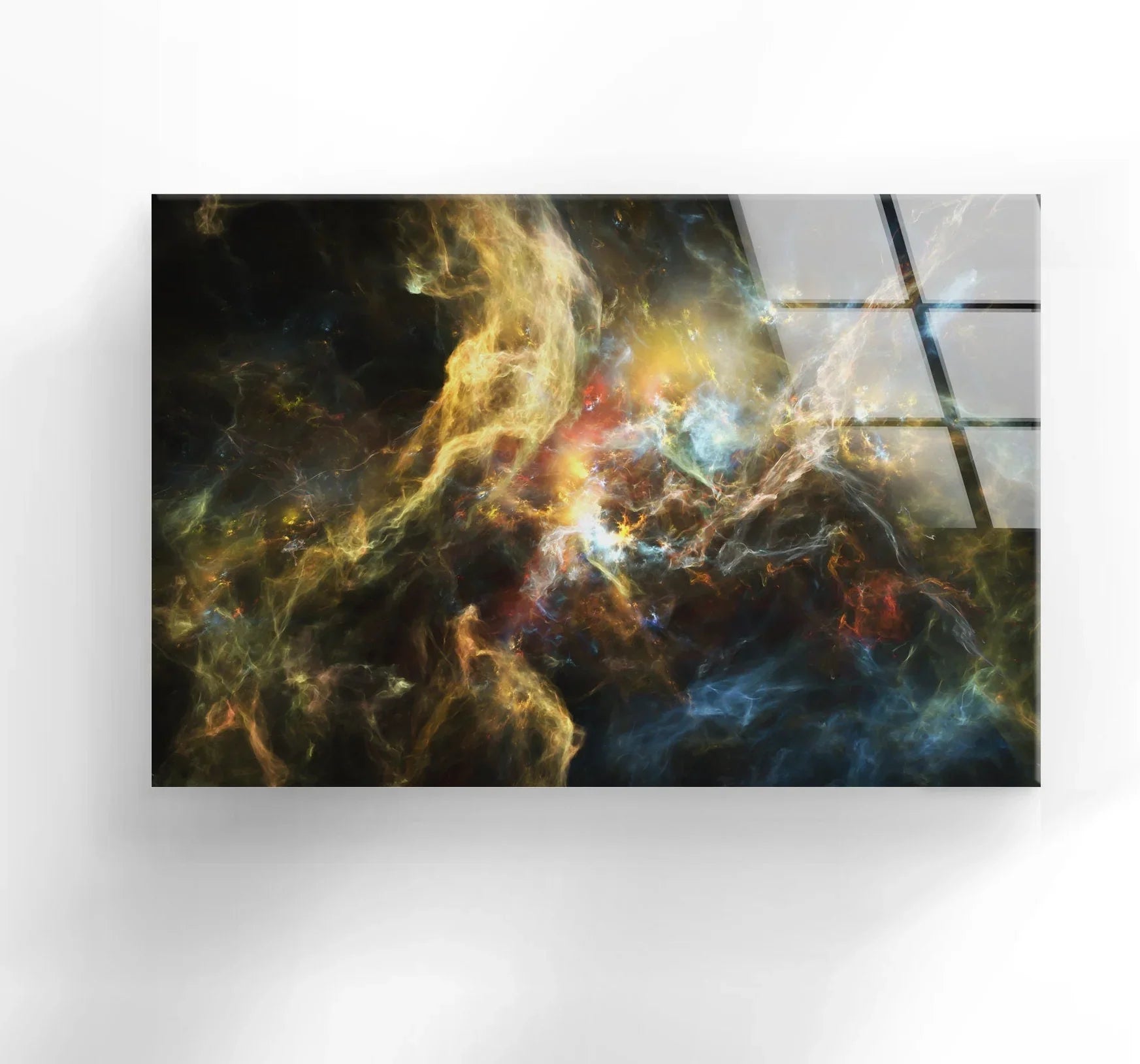 Fractal Nebula Starfield Glass Wall Art | Cosmic Decor – MyPhotoStation