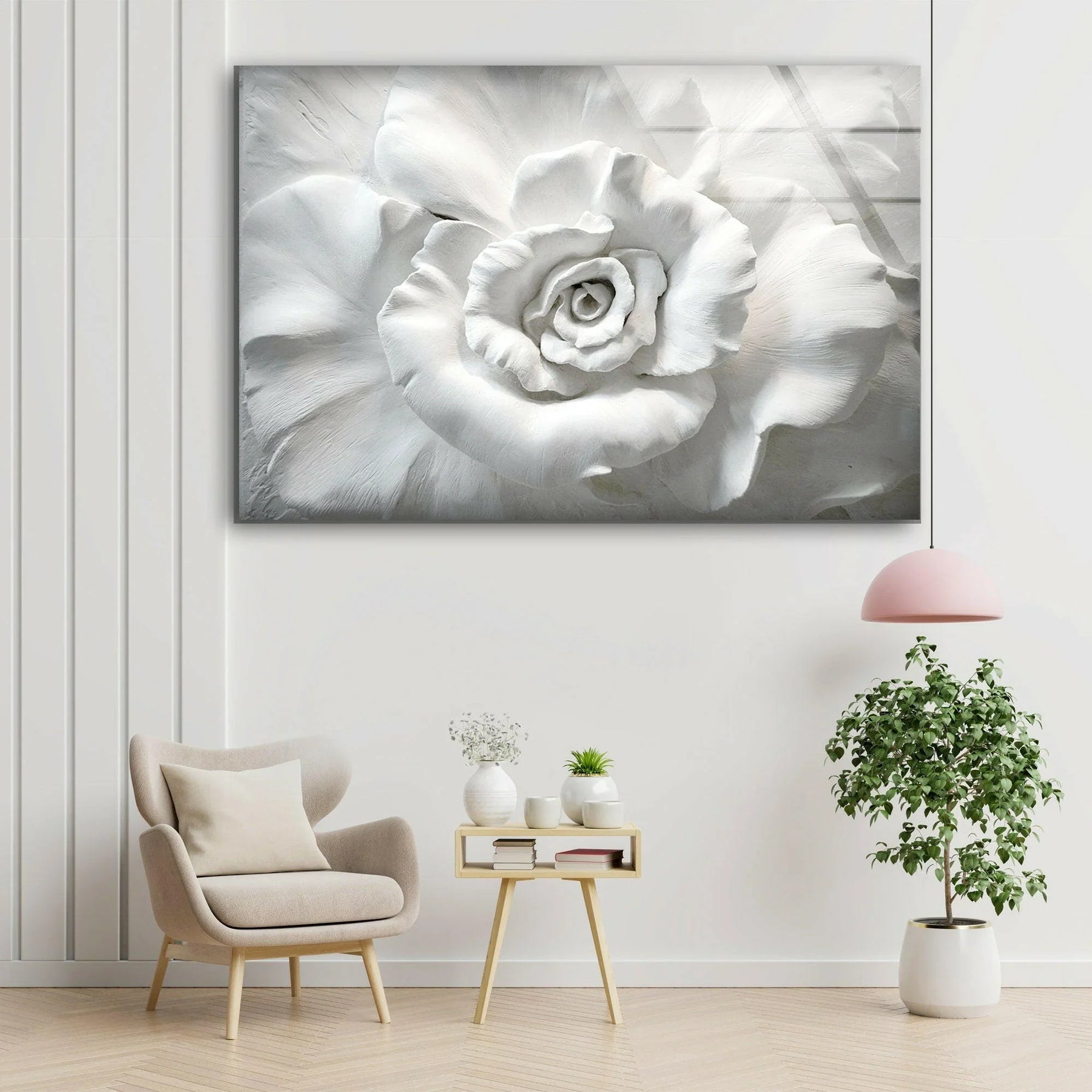 Elegant White Rose Wall Art – Timeless Floral Decor – MyPhotoStation