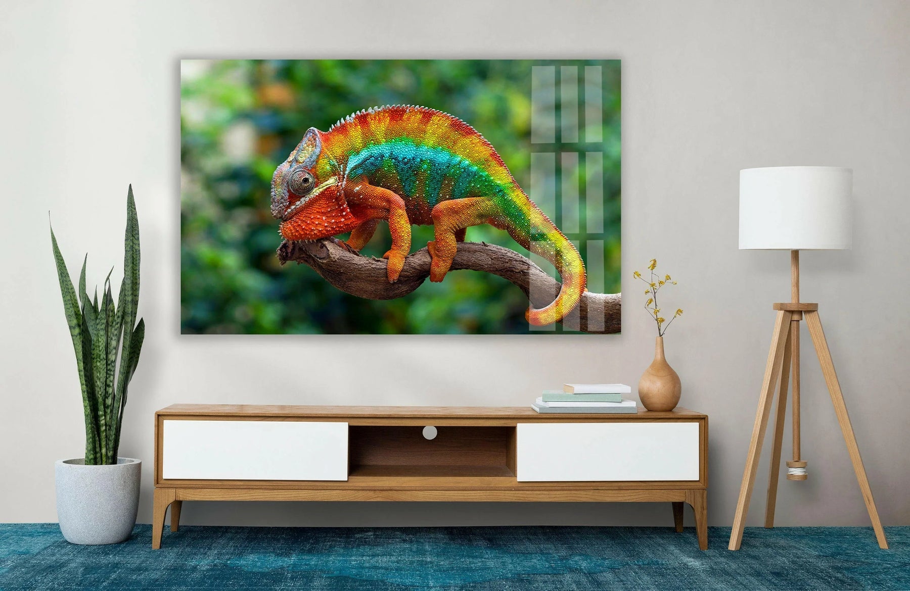 Vibrant Chameleon Glass Wall Art-Glass Wall Photos – MyPhotoStation
