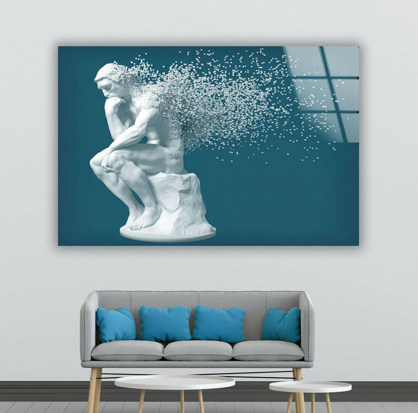 MyPhotoStation: Thinking Man Sculpture Glass Art & Cool Wall Decor
